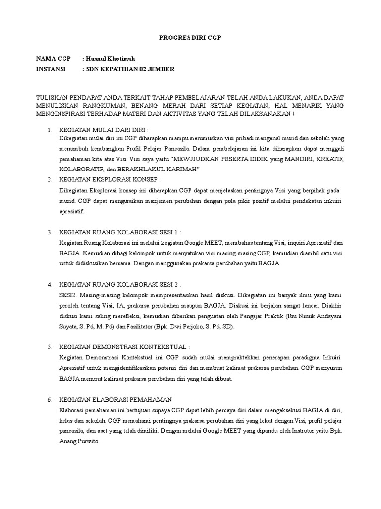 Progres Diri CGP | PDF