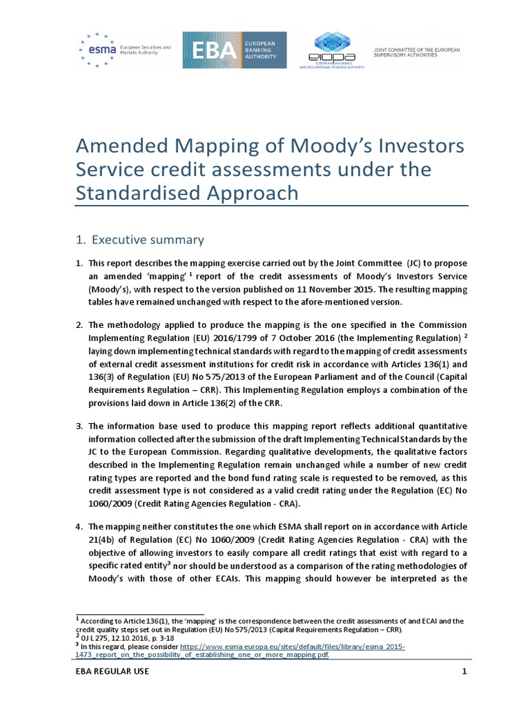 Mapping Report - Moody's | PDF Mapping Report - Moody's | PDF