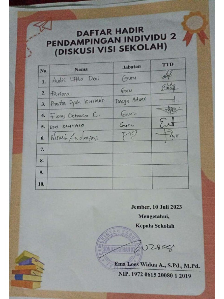 Daftar Hadir PI2 | PDF