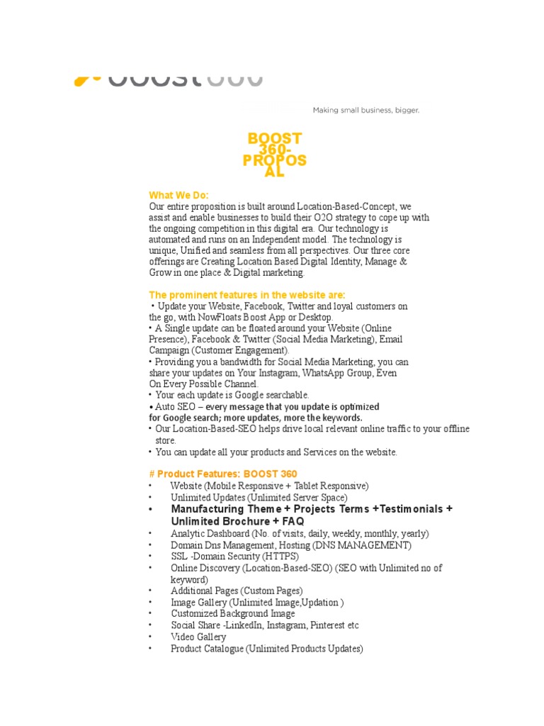 Boost 360 Proposal Manufacture | PDF | Computers