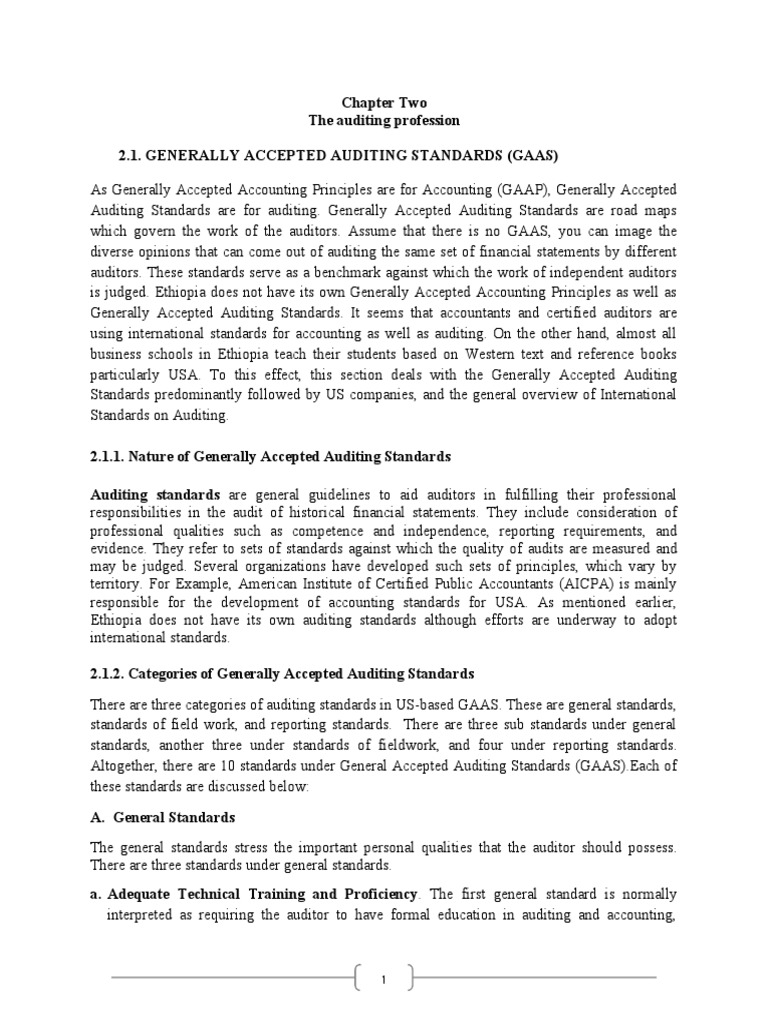Auditing I Chapter Two Pdf
