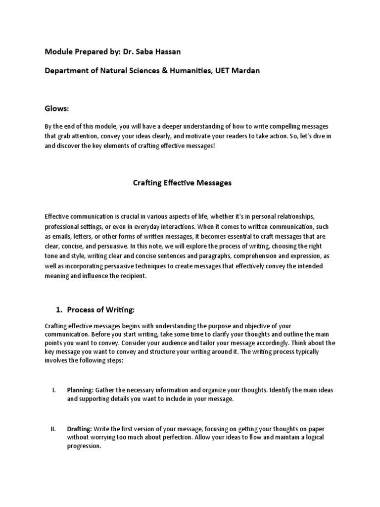 Crafting Effective Messages | PDF | Jargon | Communication