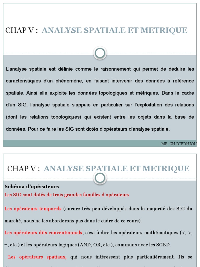 Analyse Spatiale et Métrique SIG | PDF | Système d'information géographique | Analyse spatiale