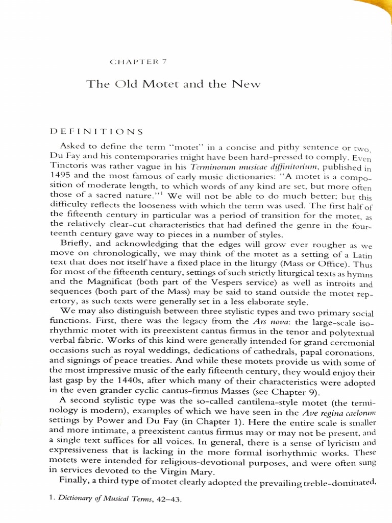 Renaissance Music, Atlas, Ch.7 The Old Motet and The New | PDF