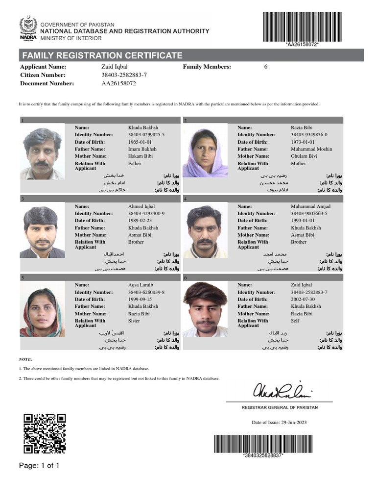Zaid Iqbal 38403-2582883-7 AA26158072 6: Applicant Name: Citizen Number ...