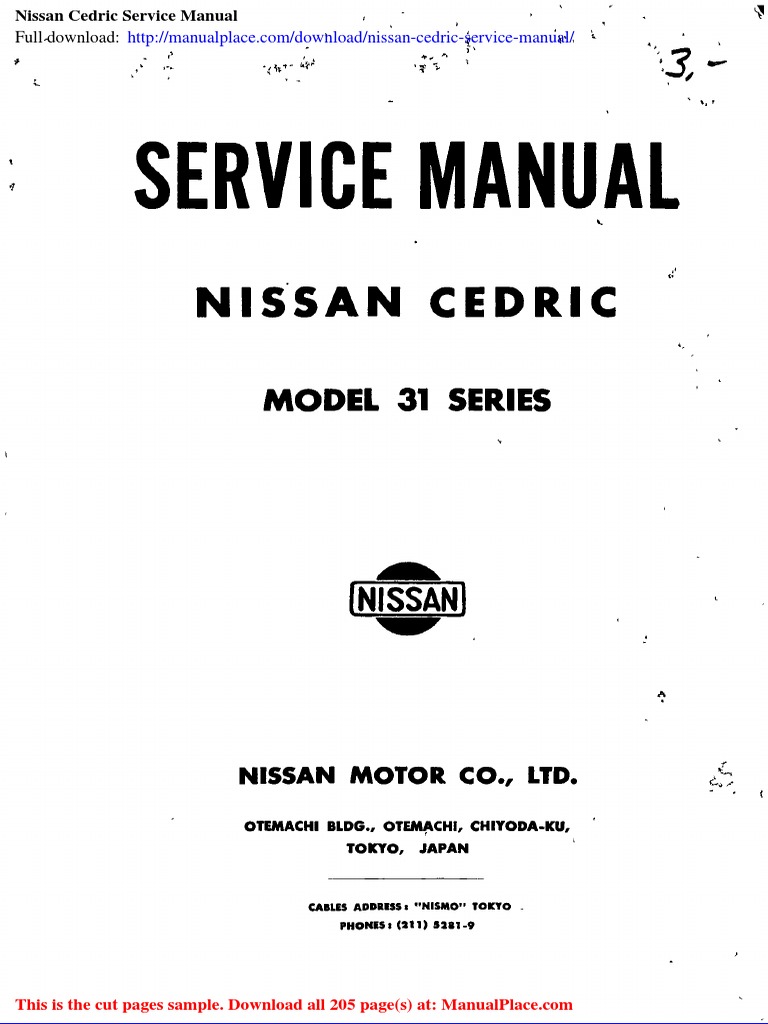 Nissan Cedric Service Manual | PDF