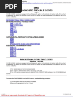 BMW Fault Code Lookup - BMWFaultCodes | PDF