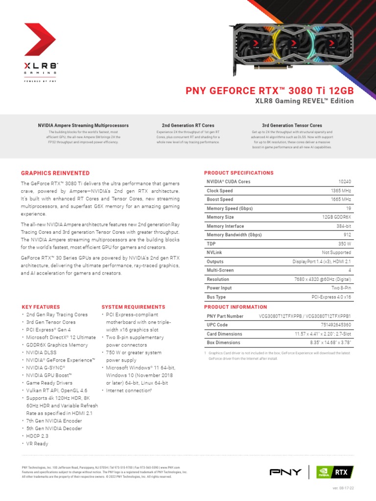 Xlr8 Geforce RTX 3080 Ti Revel Epic X TF | PDF | Graphics Processing Unit | Computer Engineering