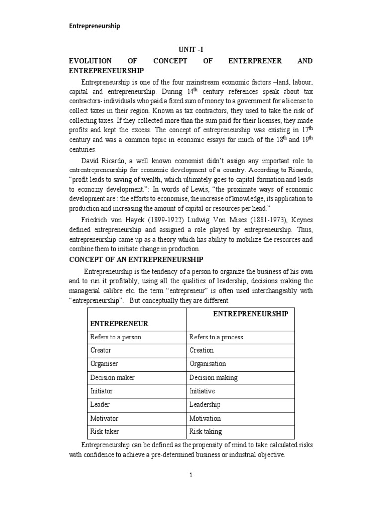 02 Entrepreneurship 1 | PDF | Entrepreneurship | Economic Growth