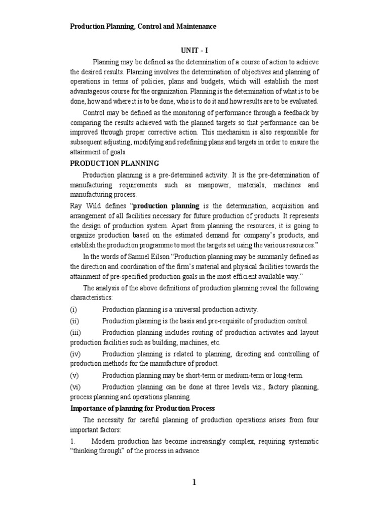 03-Production Planning, Control and Maintenance-1 | PDF | Business ...