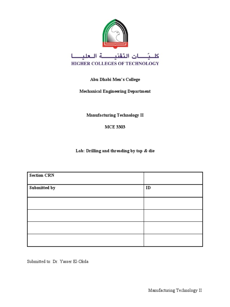 Drilling and Threading - Report | PDF | Drill | Drilling