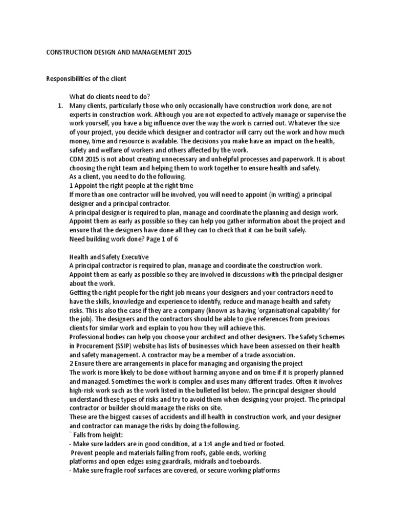 Clients Responsibility | Download Free PDF | Occupational Safety And Health | Employment