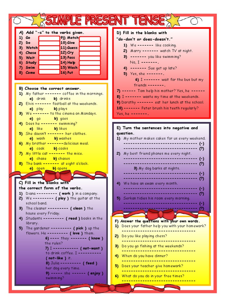 Present Simple Tense | PDF | Linguistics | Grammar