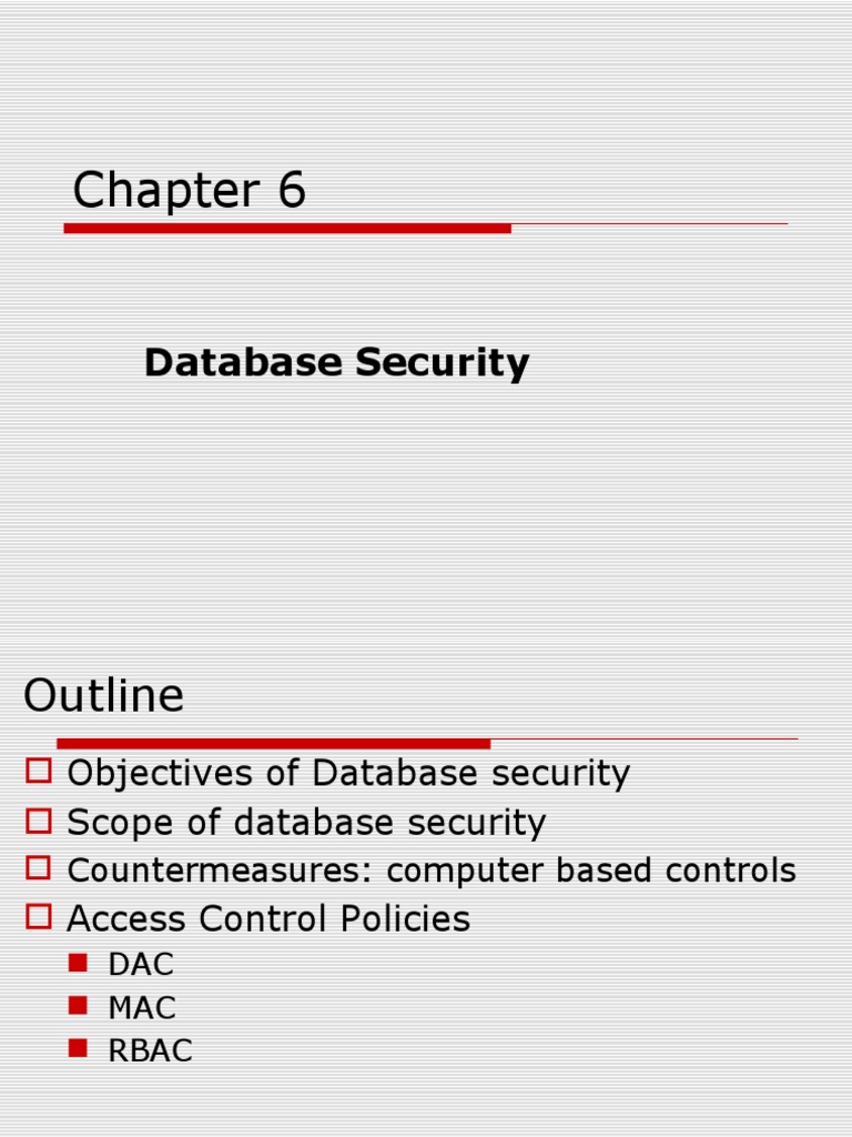 Database Security Pdf Databases Computer Security