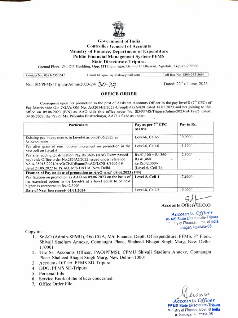 P Bhattacharya Pay Fixation | PDF | Government Of India | Economy Of India