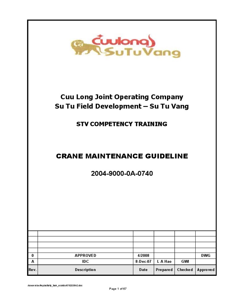 2004 9000 0A 0740 - CPP Crane Maintenance Guideline - Rev1 | PDF ...