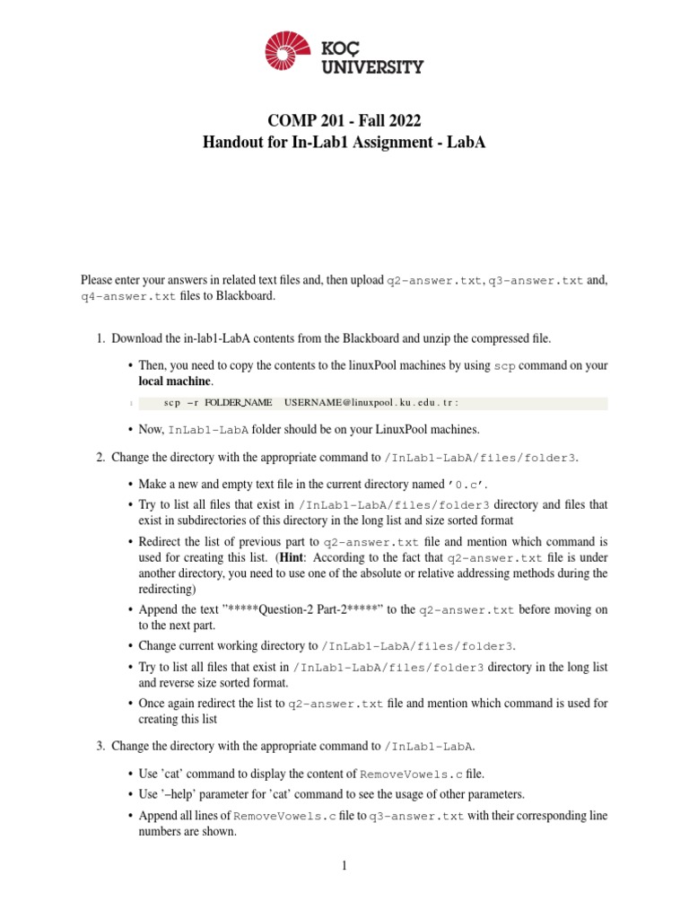 Handout InLab1-LabA | Download Free PDF | Directory (Computing) | Computer File