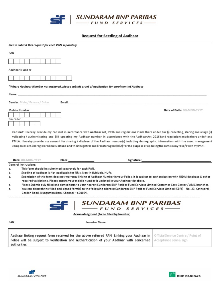 Sundaram - Common Transaction Slip - Aadhaar - With PAN Final ...