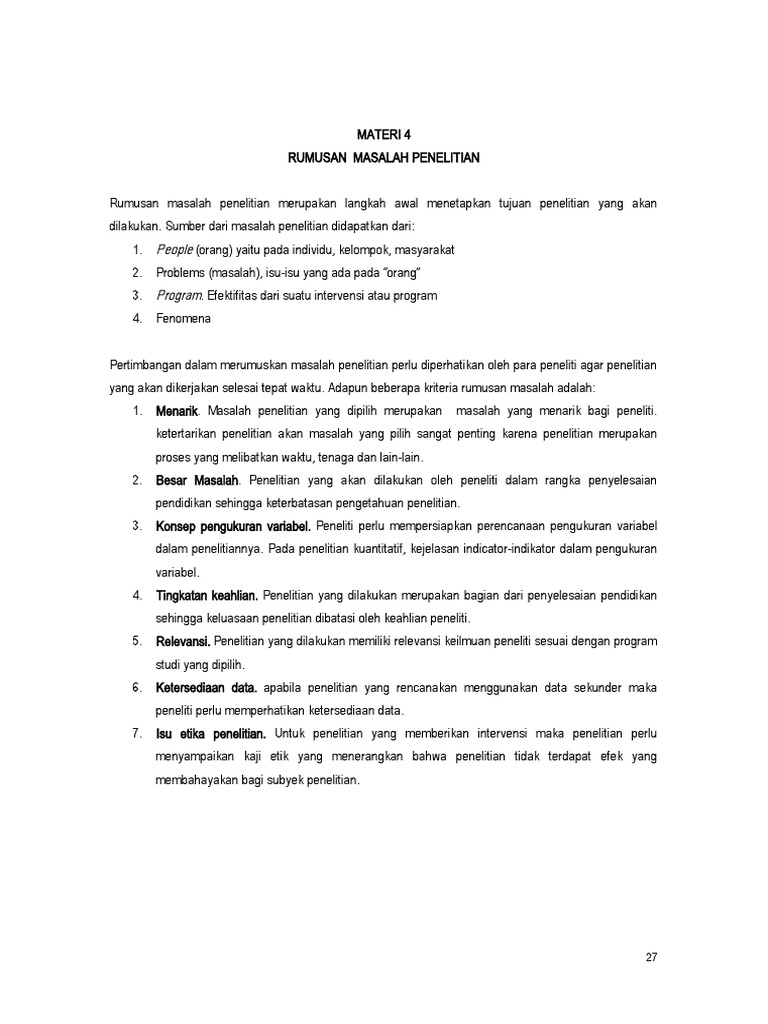 1.4 Rumusan Masalah Penelitian1 | PDF