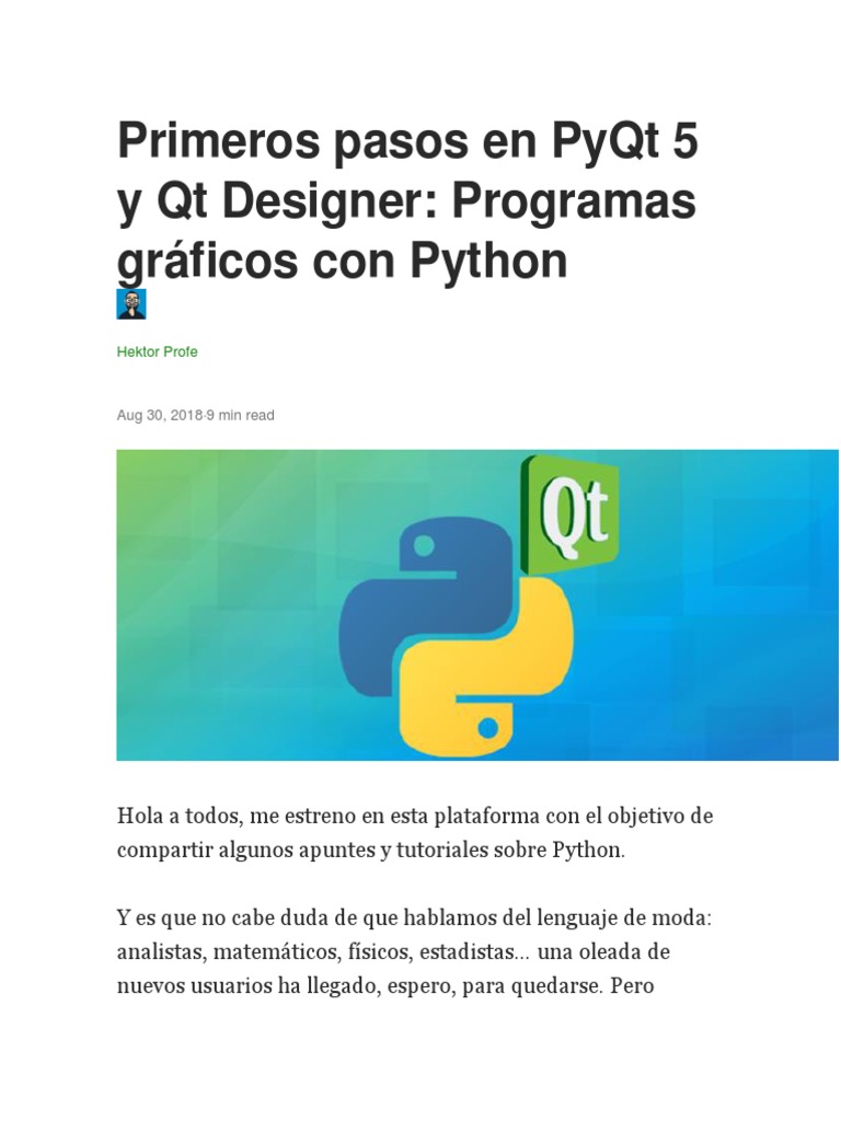 Primeros Pasos en PyQt 5 y QT Designer | PDF | Ventana (informática) | Python (lenguaje de ...