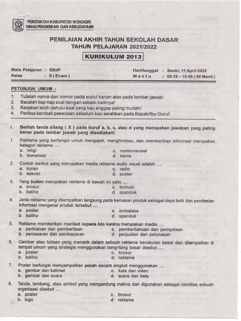 PAT - TP 2021-2022 - KLS.6 - SBDP | PDF