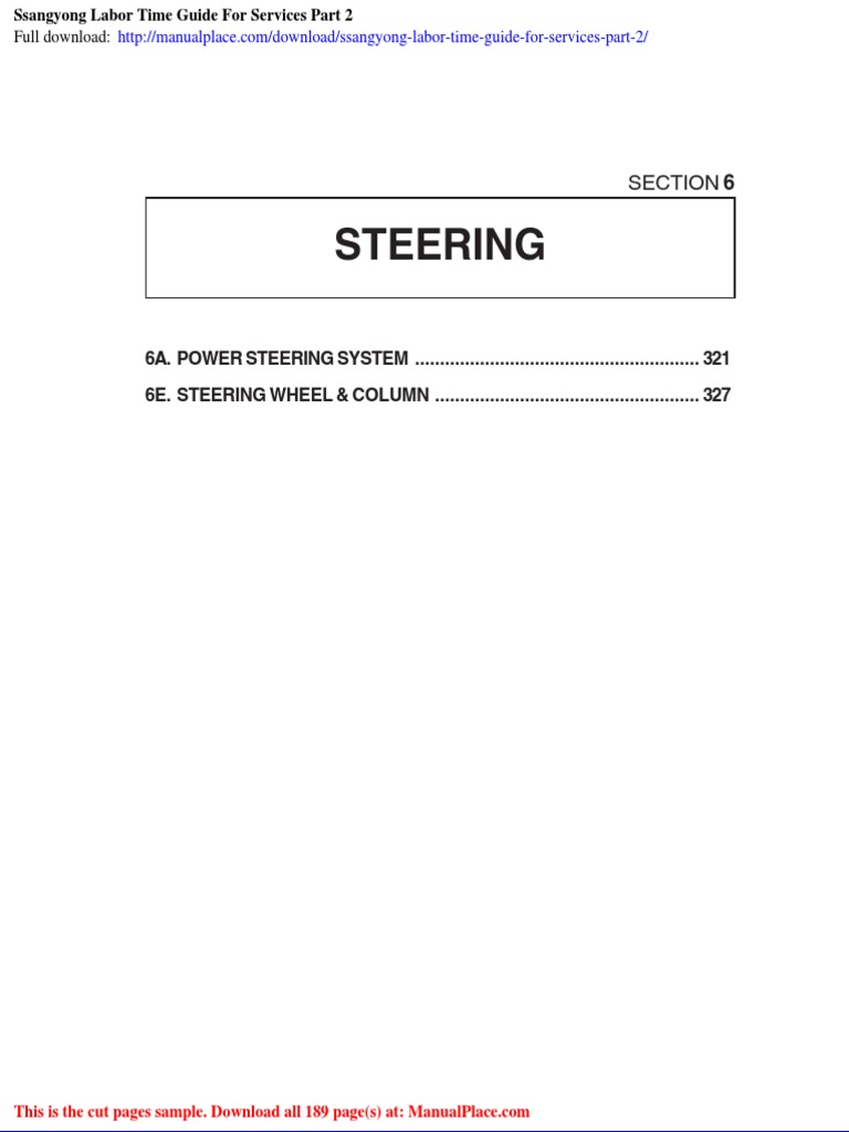 Ssangyong Labor Time Guide For Services Part 2 | PDF | Technology & Engineering