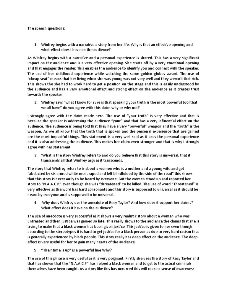 Paper 1 Speech Analysis | PDF | Truth