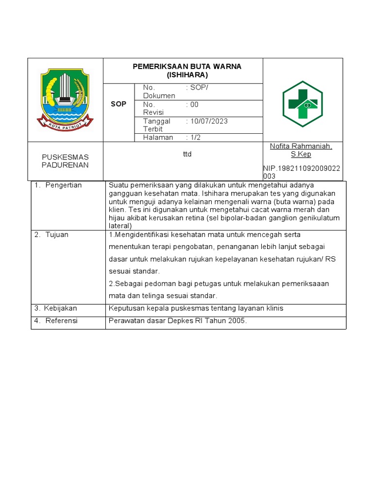 SOP ISHIHARA F | PDF