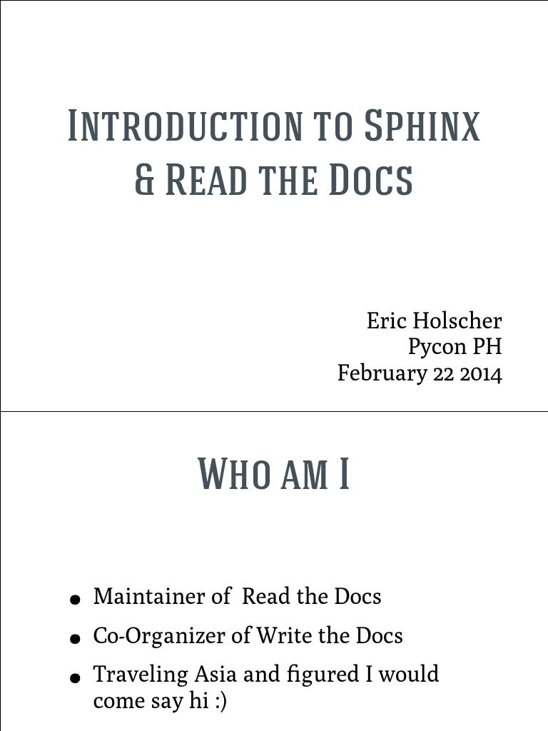 Introduction To Sphinx and Read The Docs | PDF | Hyperlink | Html