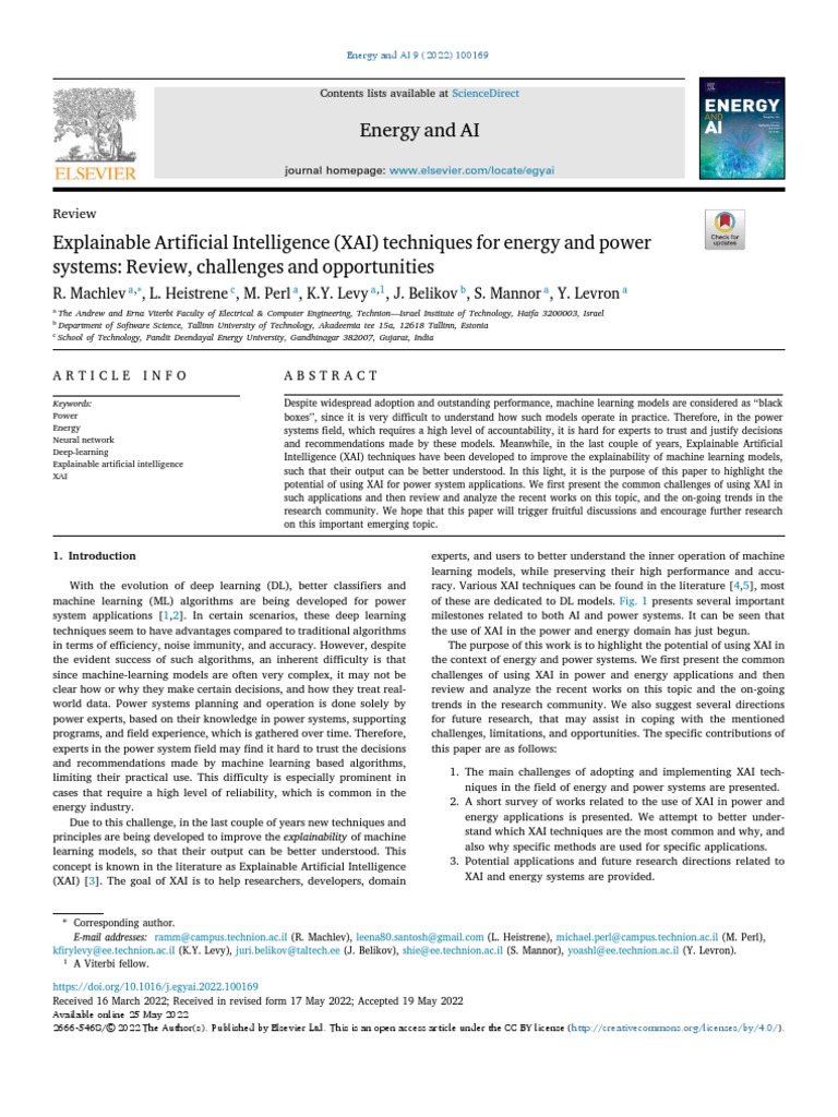 Explainable Artificial Intelligence XAI Techniques For Energy - 2022 - Energy | PDF | Machine ...