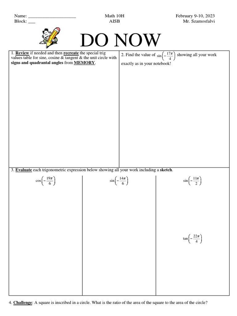 Finding All Angles Given Trig Value | PDF