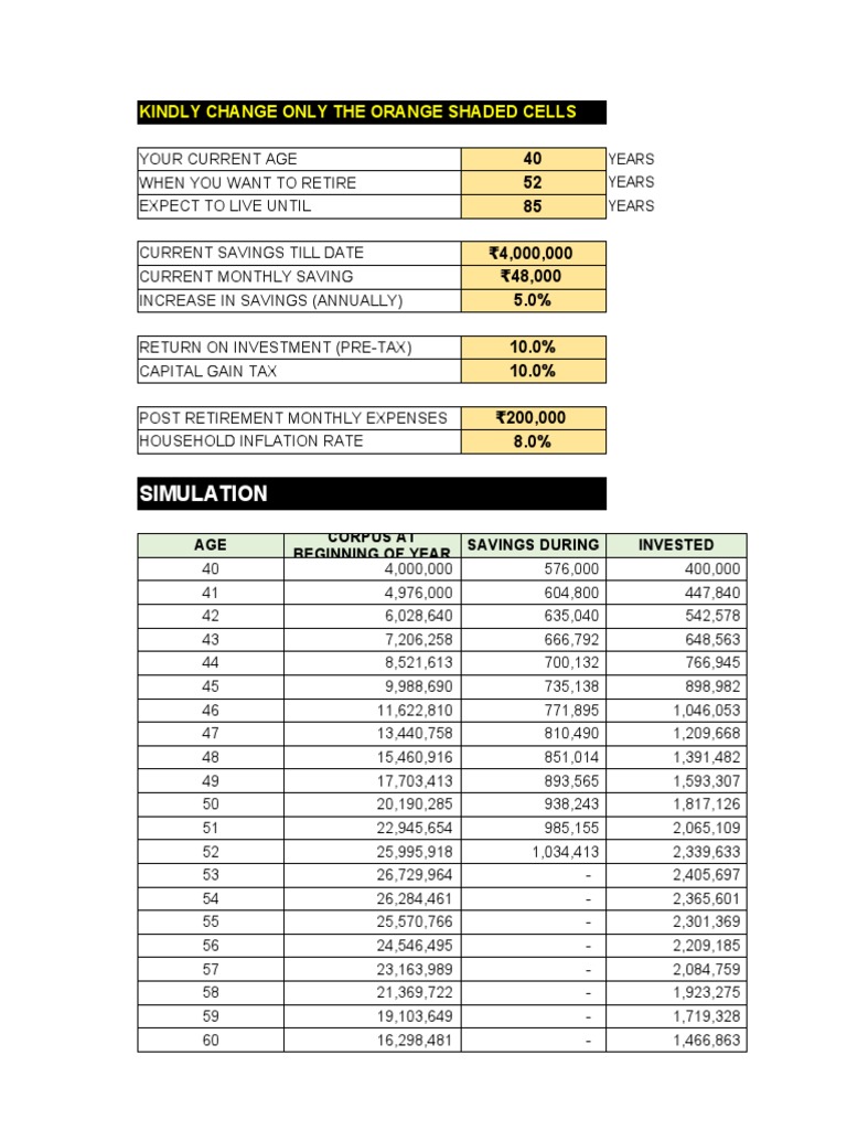 FIRE Calculator | PDF | Retirement | Personal Finance