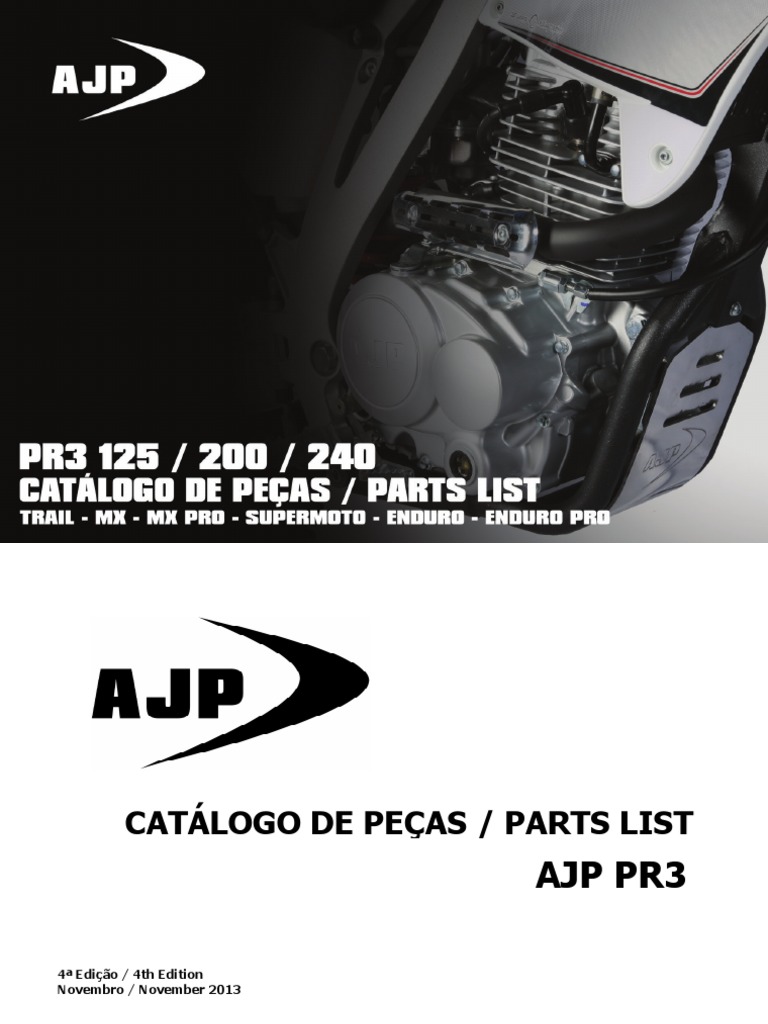 Ajp Pr3 Parts List en PT | PDF | Peças de veículos | Máquinas rotativas
