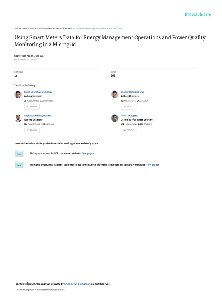 SM and Power Quality Monitoring | PDF | Electrical Grid | Smart Grid