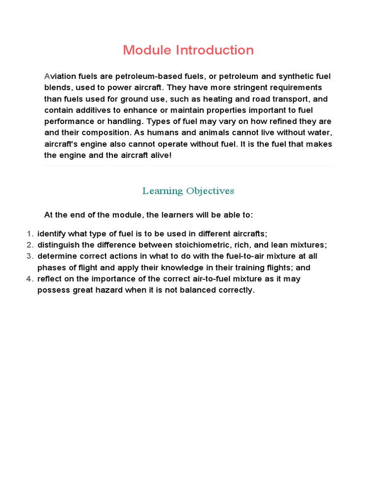 Module 5 Aviation Fuel Pdf Mechanical Engineering Machines
