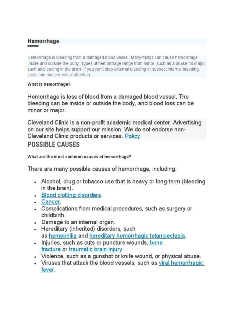 1 What Is Bleeding | PDF | Bleeding | Injury