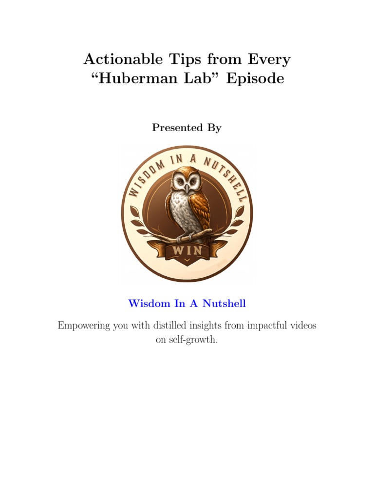 Huberman Lab Actionable Tips | PDF | Sleep | Stress (Biology)