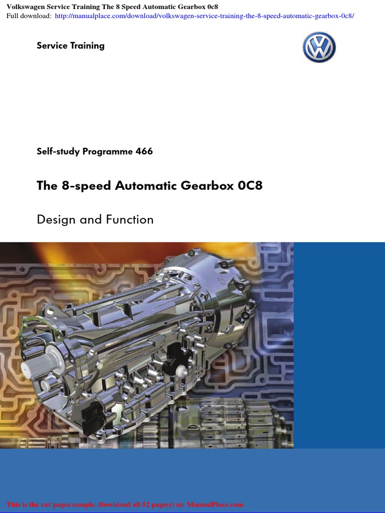 Volkswagen Service Training The 8 Speed Automatic Gearbox 0c8 | PDF
