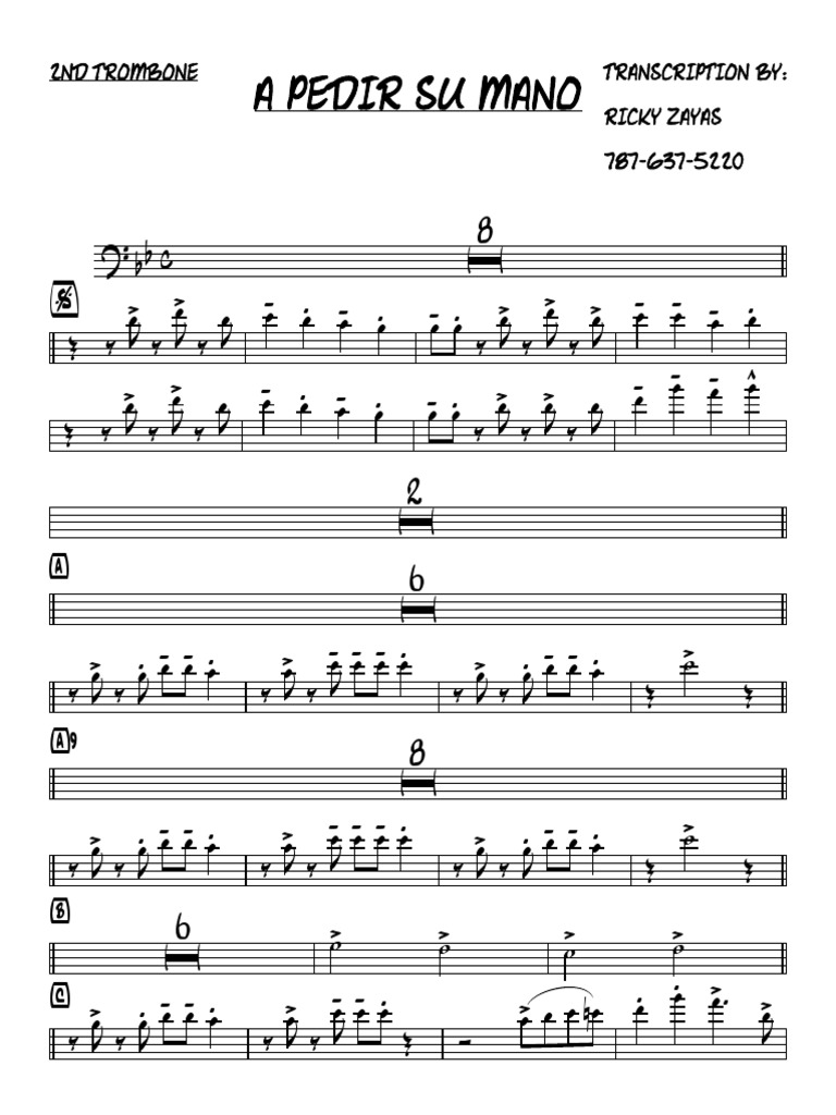 A Pedir Su Mano - 2nd Trombone | PDF