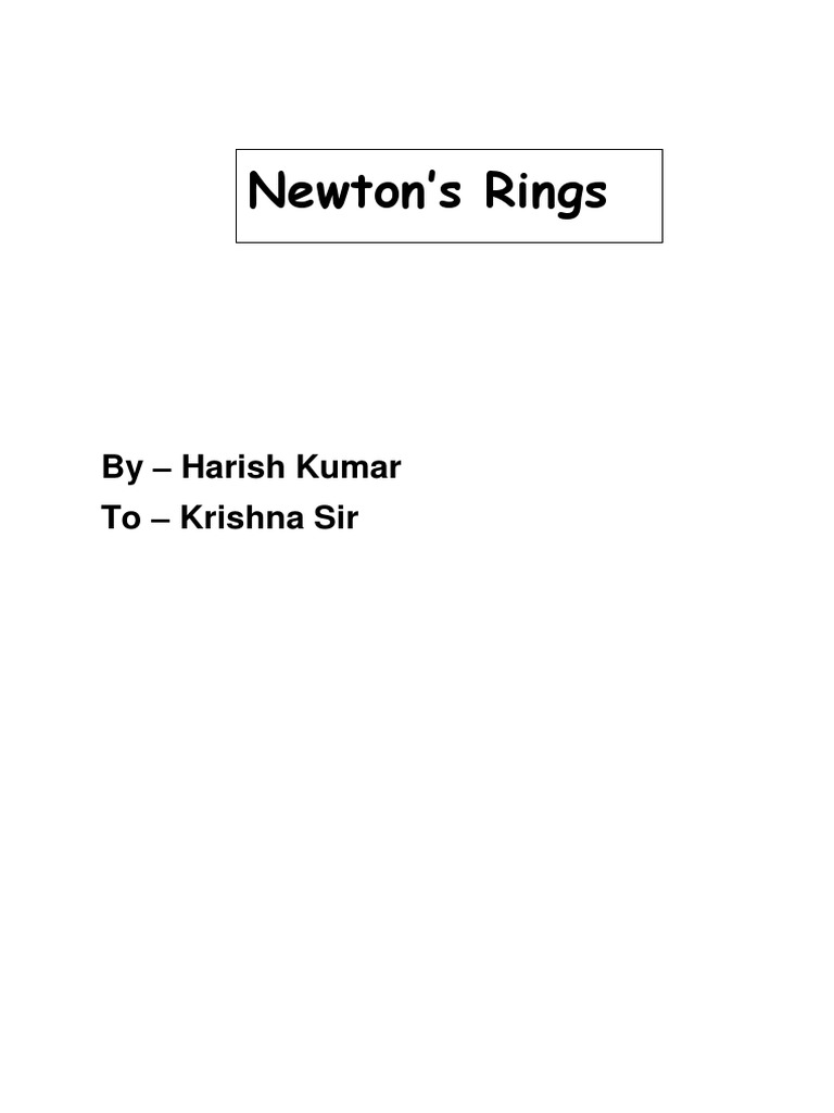 Newton's Ring | PDF | Mechanics | Electromagnetic Radiation