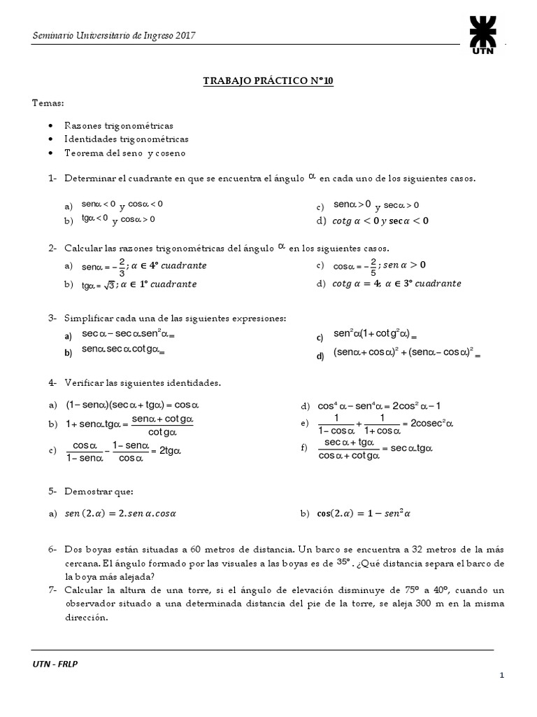 Practica Matematica 11 | PDF | Trigonometría | Funciones trigonométricas