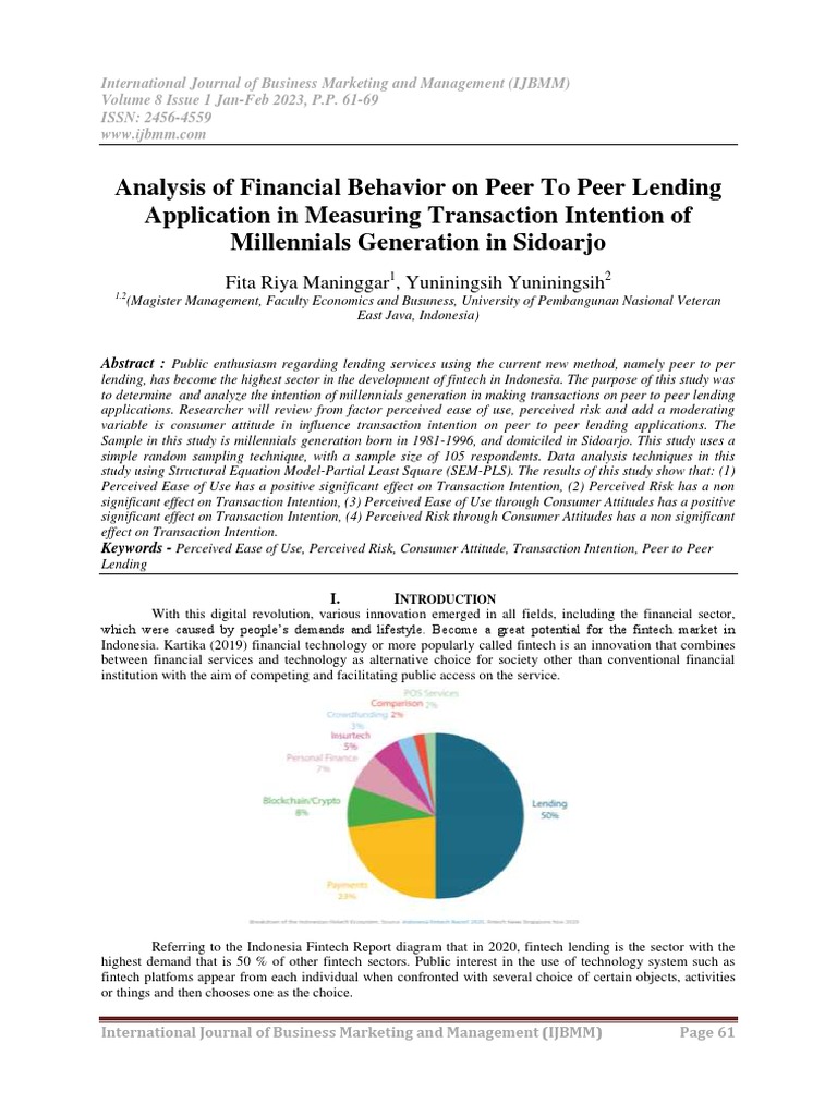 Analysis of Financial Behavior On Peer To Peer Lending Application in ...