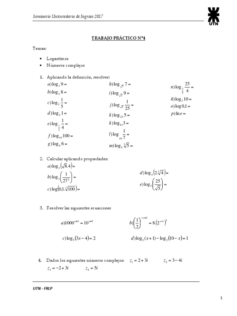 Practica Matematica 4 | PDF | Matemáticas | Conceptos matemáticos