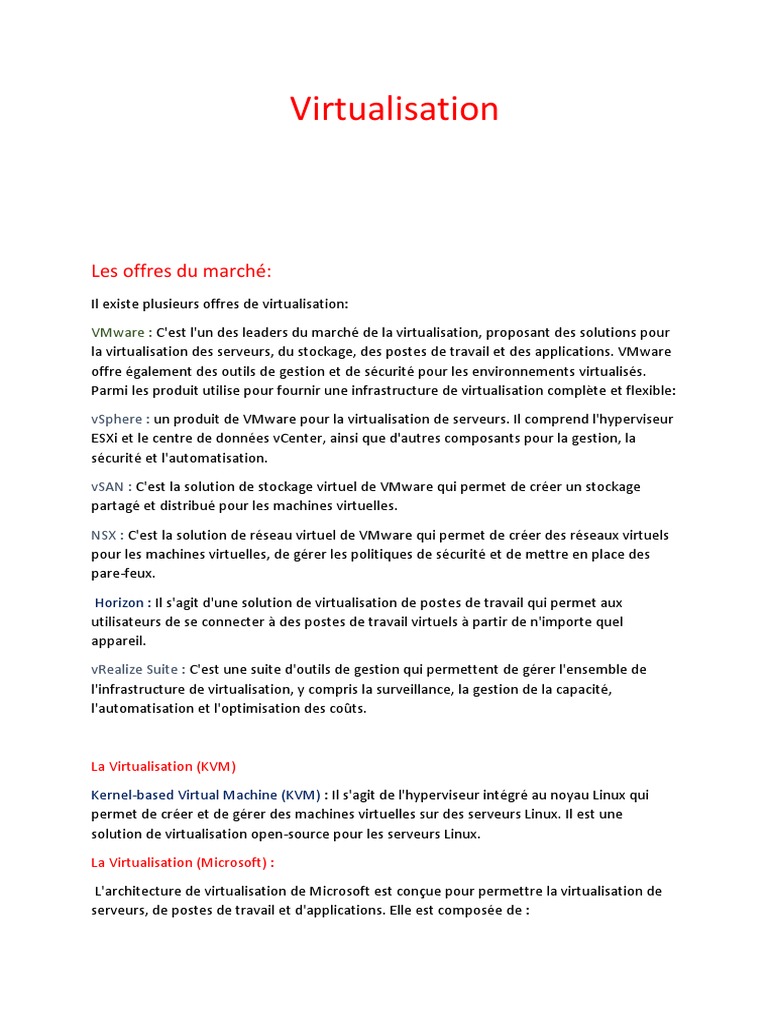 Guide des Solutions de Virtualisation | PDF | Virtualisation | Machine ...