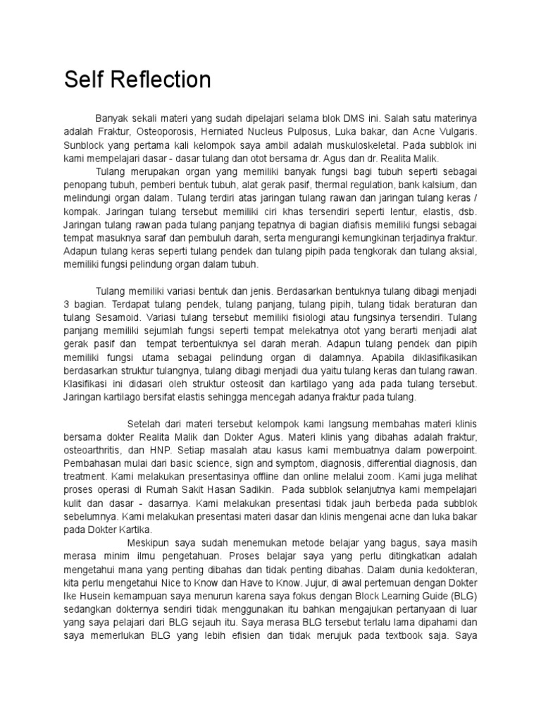 Muhammad Naufal Laksita - Self Reflection DMS-2 | PDF | Pengembangan Diri | Kesehatan Holistik