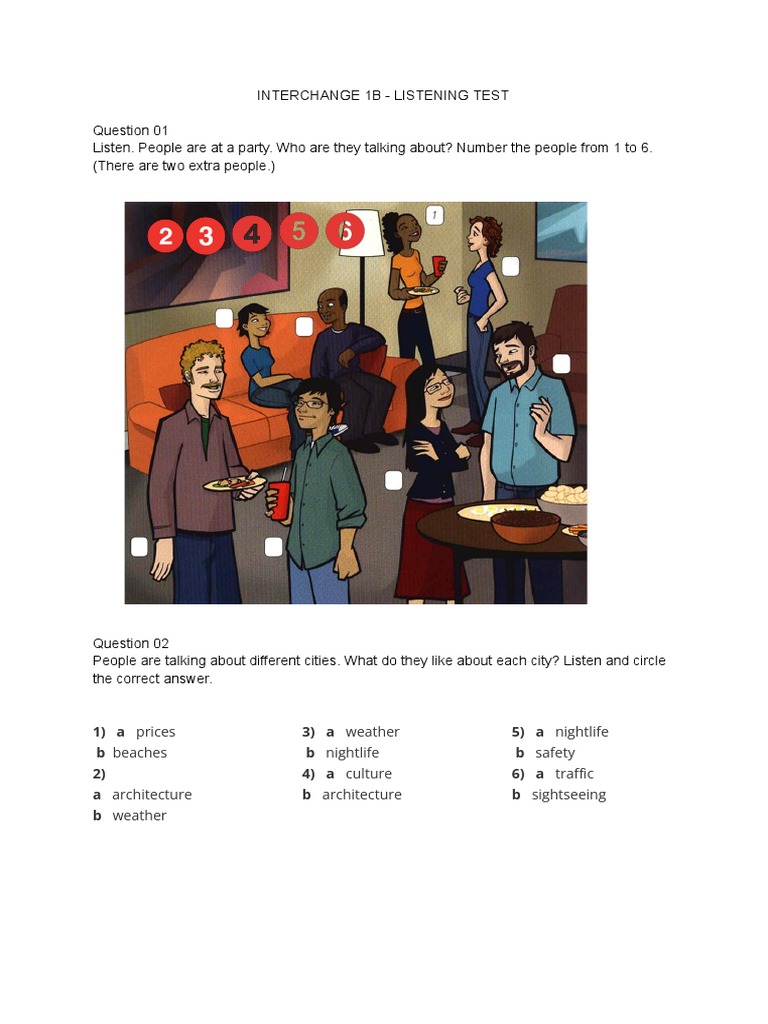 Interchange 1B - Listening Test | PDF