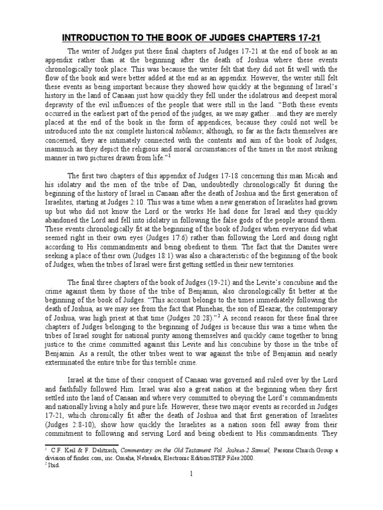 0b.judges 17-21 Introduction | PDF | Book Of Judges | Old Testament Books