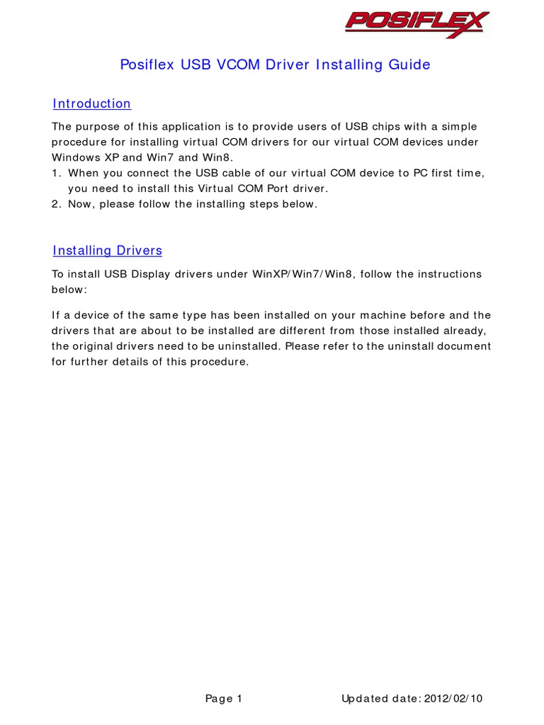 USB VCOM Drivers Installing Guide | PDF | Device Driver | Windows 7