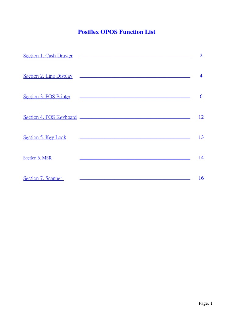 Posiflex OPOS Function Overview | PDF | Typefaces | Rgb Color Model