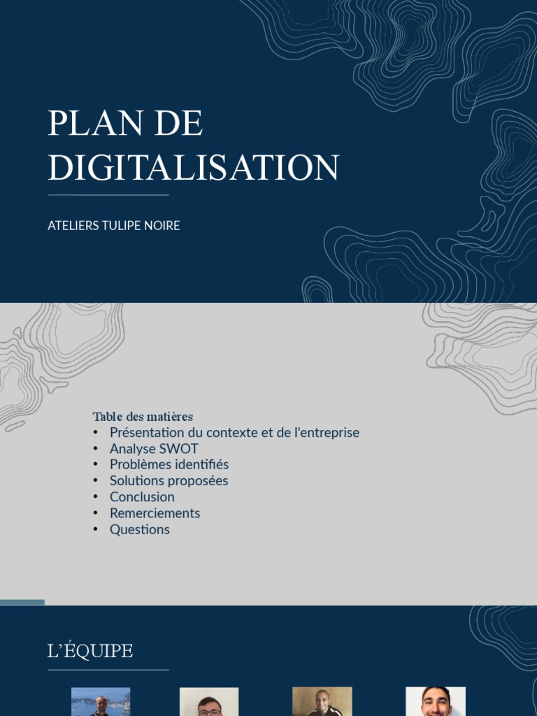 Plan de Digitalisation - Ateliers Tulipe Noire | PDF